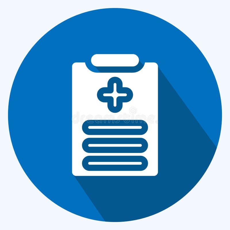 Icon Med Records. Suitable for Education Symbol. Long Shadow Style ...