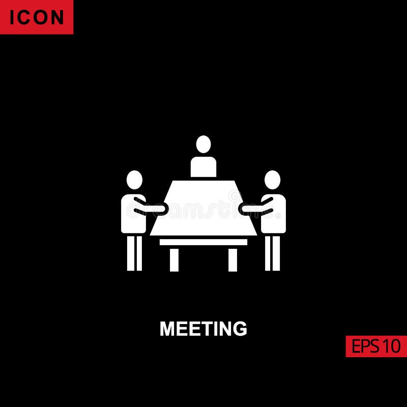 Icon Meeting. Glyph, Flat or Filled Vector Icon Symbol Sign Collection ...