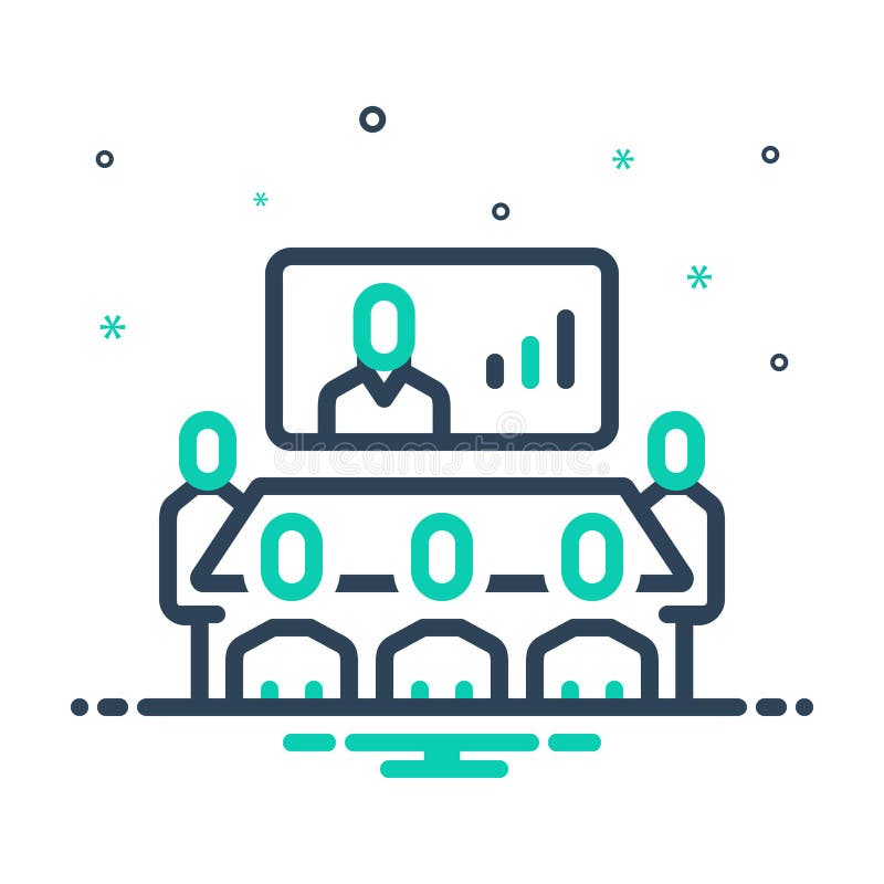 Mix Icon for Meeting, Siting and Summit Stock Vector - Illustration of ...