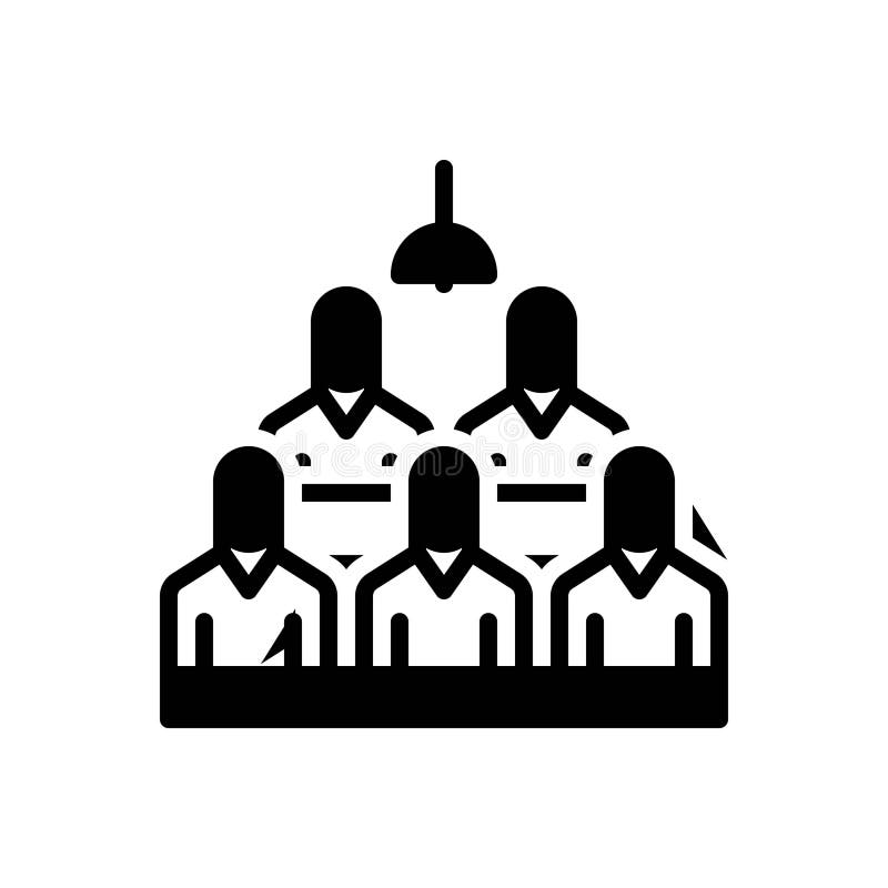 Black Solid Icon for Meeting, Sitting and Sharing Ideas Stock ...