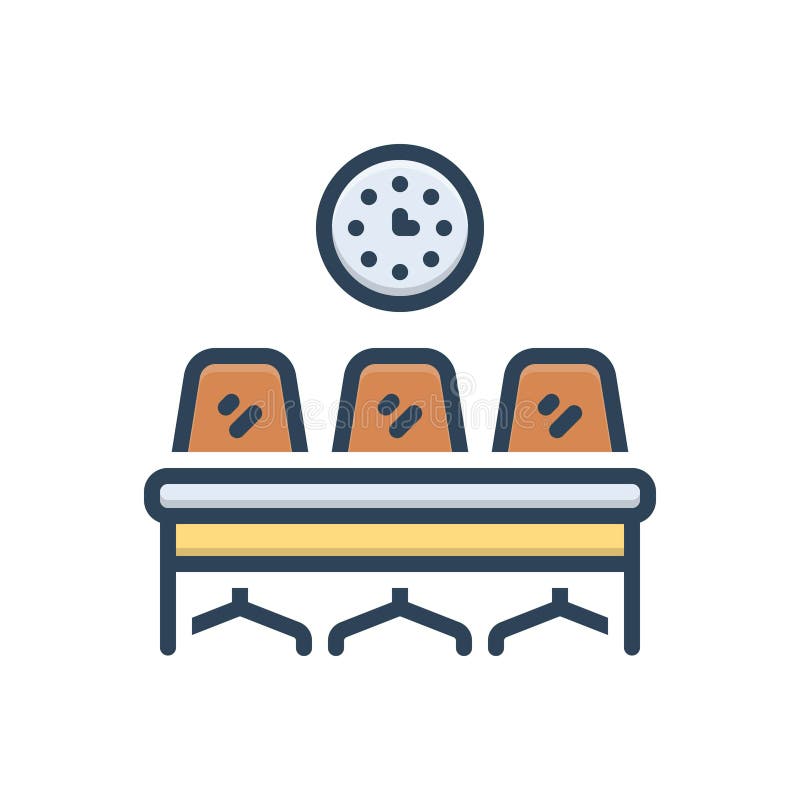 Color Illustration Icon for Meeting Time, Waiting Hall and Office Stock ...