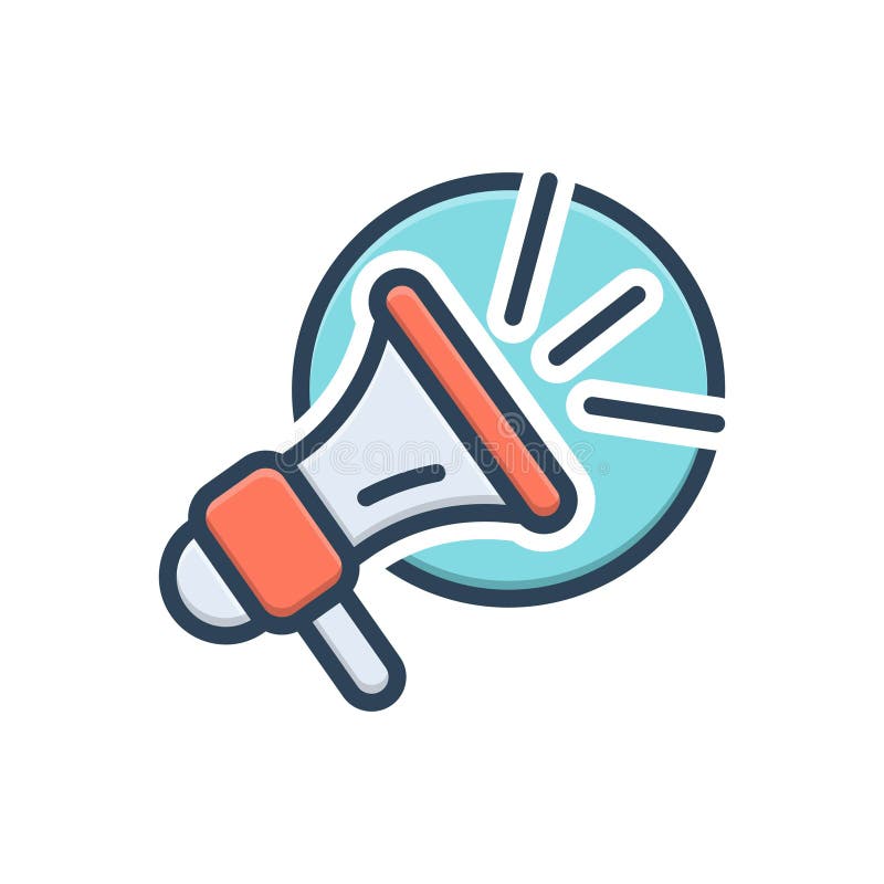 Color Illustration Icon for Megaphone, Sound and Waft Stock ...