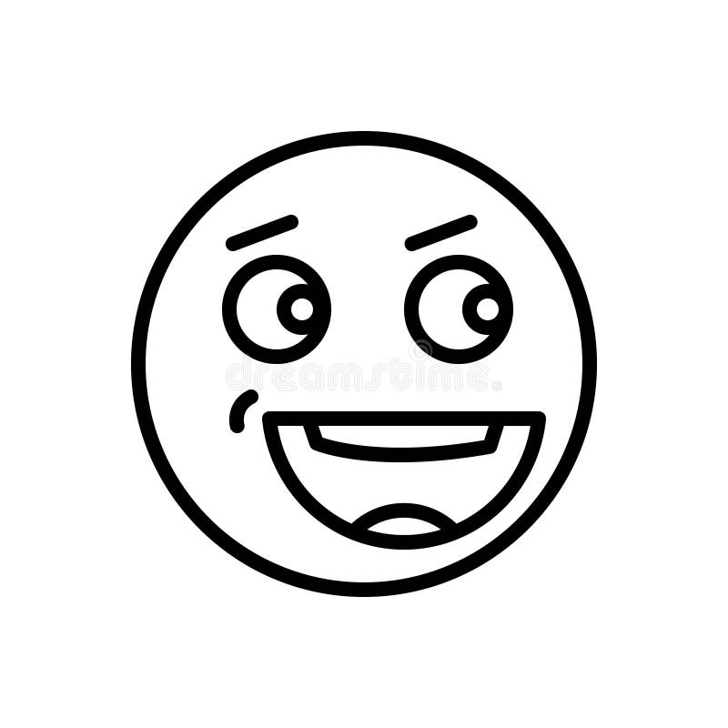 Black Line Icon for Mem, Emoji and Comic Stock Vector - Illustration of ...