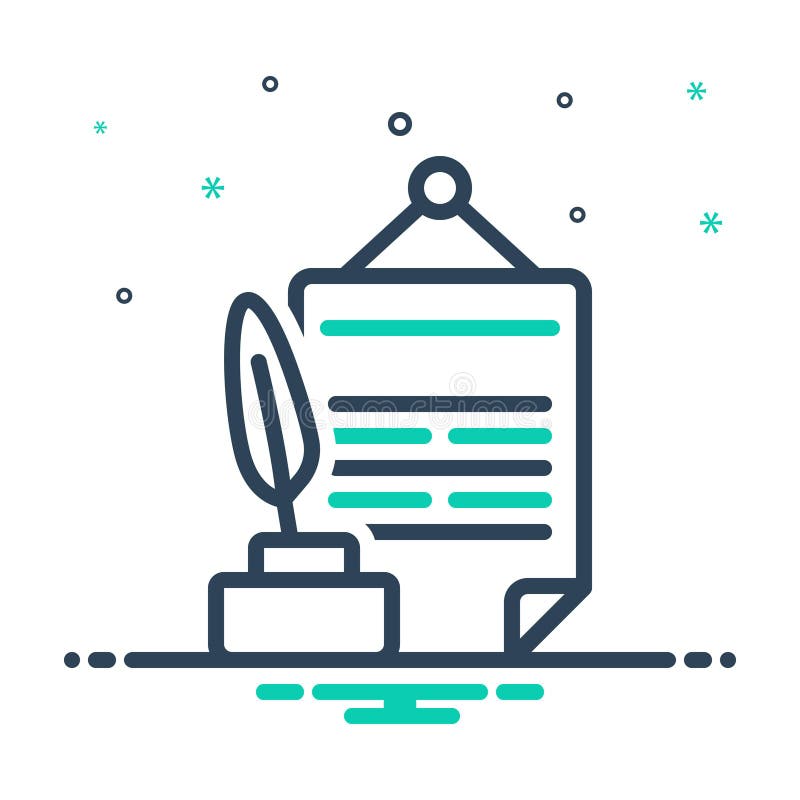 Mix Icon for Memo, Memorandum and Feather Stock Vector - Illustration ...