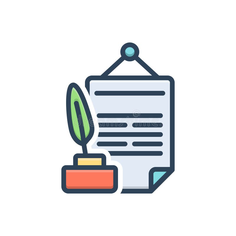 Color Illustration Icon for Memo, Memorandum and Poetry Stock ...