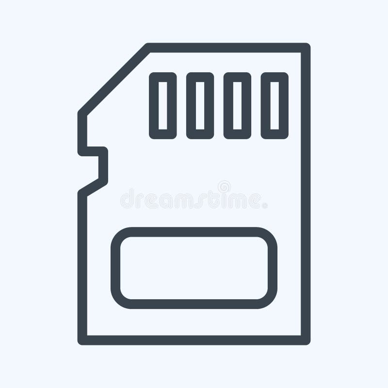 Icon Memory Card. Suitable for Computer Components Symbol. Line Style ...