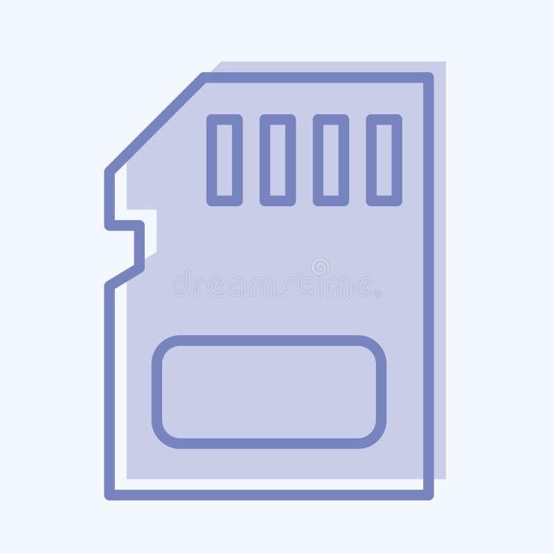 Icon Memory Card. Suitable for Computer Components Symbol. Two Tone ...