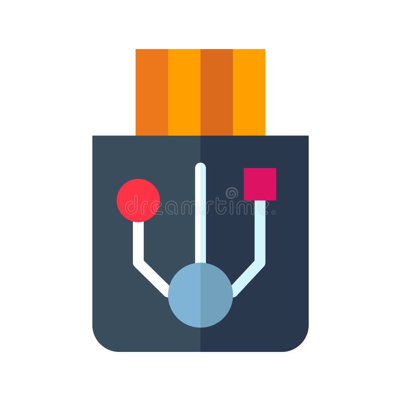 Icon Memory in Flat Style. Vector Illustration and Editable Stroke ...