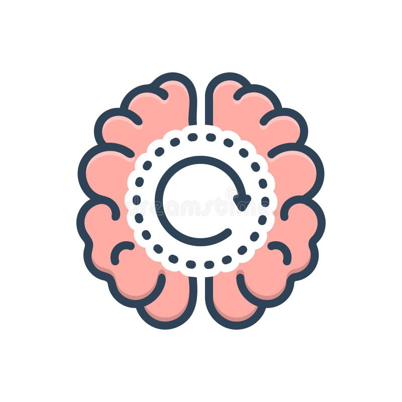 Color Illustration Icon for Memory, Psychology and Brain Stock ...
