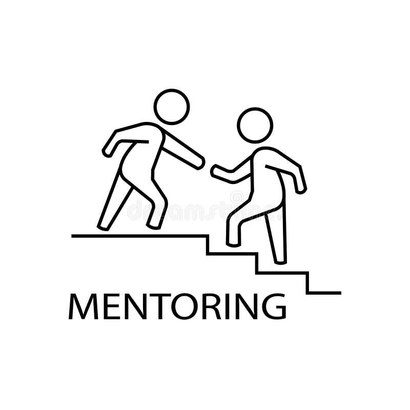 Icon of Mentoring and Helping Another Person. Vector Illustration Eps ...