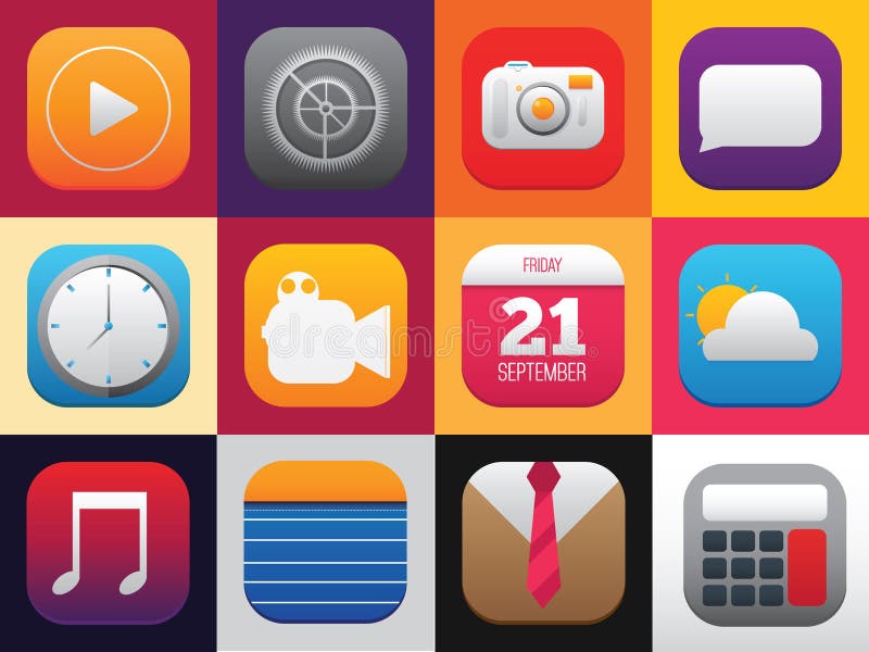 Vector Set Icon Menu stock vector. Illustration of graphic - 44851534