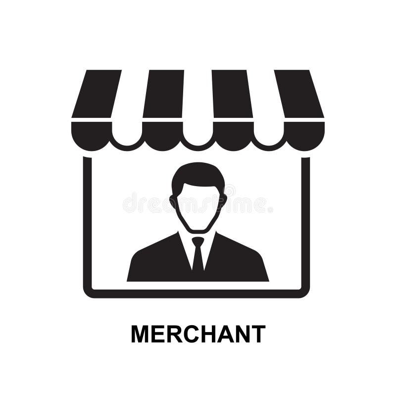 Merchant Icon Isolated on Background. Stock Vector - Illustration of ...