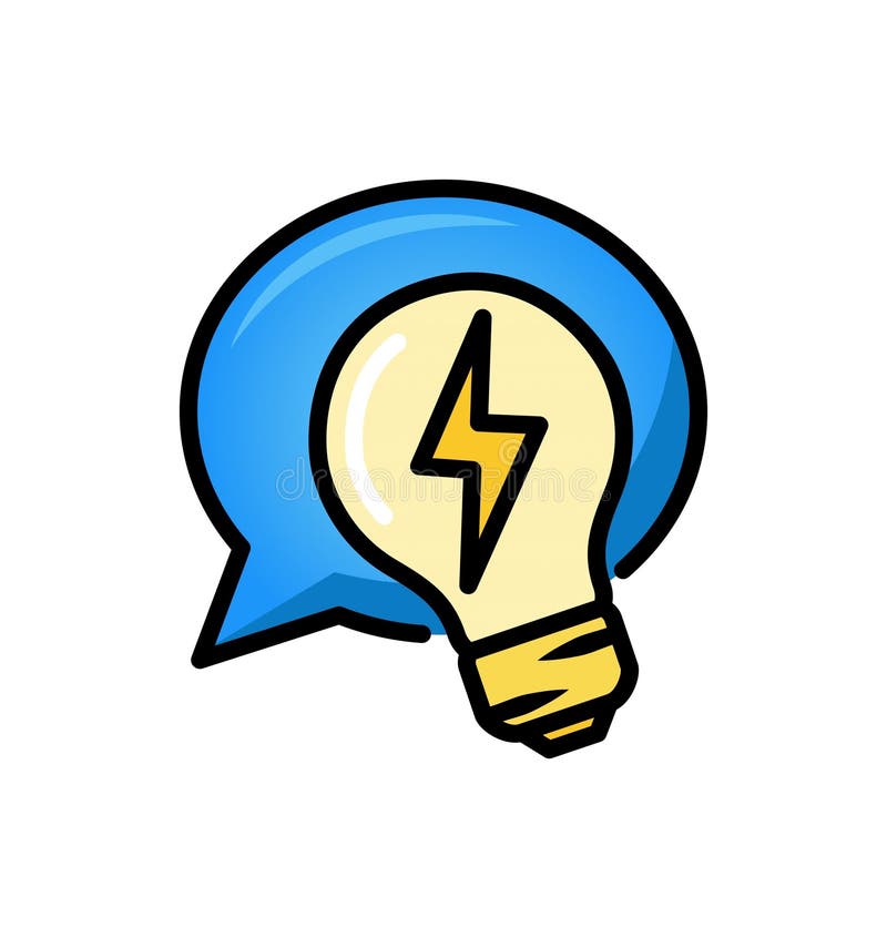 Bulb Talk and Lamp Icon. Idea Exchange Logo Symbol. Stock Illustration ...
