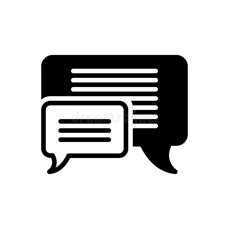 Black Solid Icon for Message Bubbles, Communication and Chat Stock ...