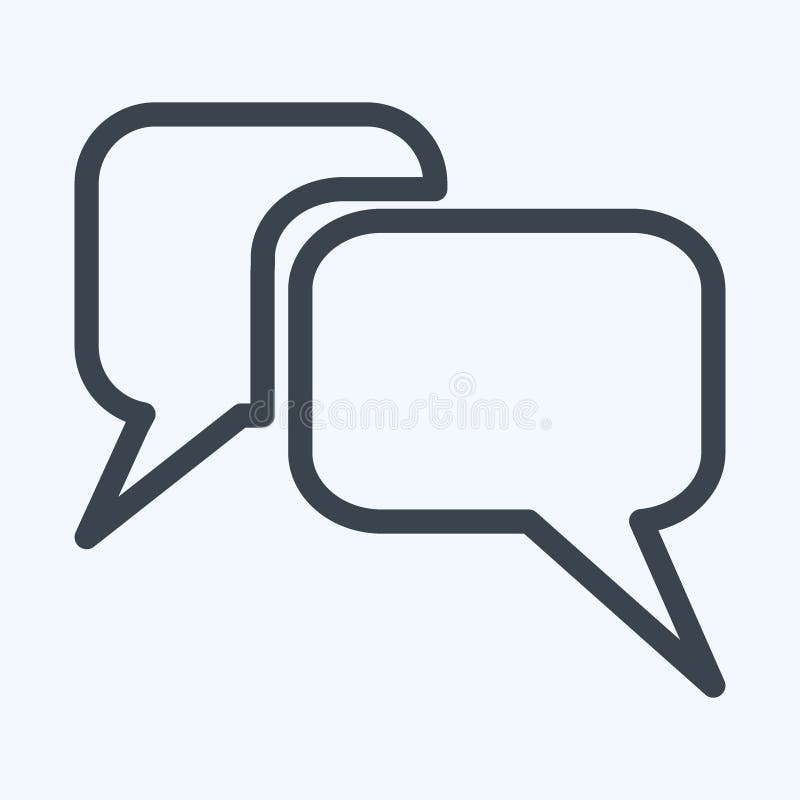 Icon Message Bubbles - Line Style,Simple Illustration,Editable Stroke ...
