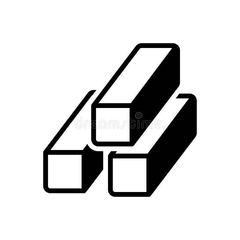Black Solid Icon for Metal, Steel and Material Stock Illustration ...