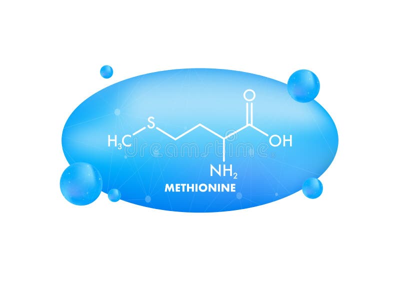 Icon with Methionine Formula. Amino Acid Molecule Stock Vector ...