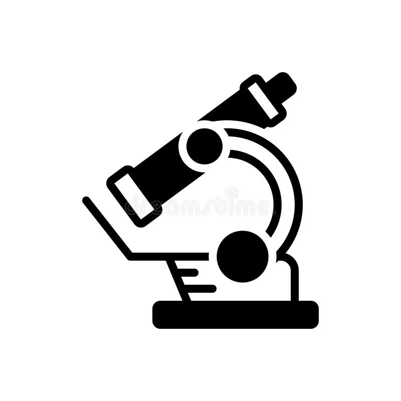 Black Solid Icon for Microscope, Instrument and Laboratory Stock ...