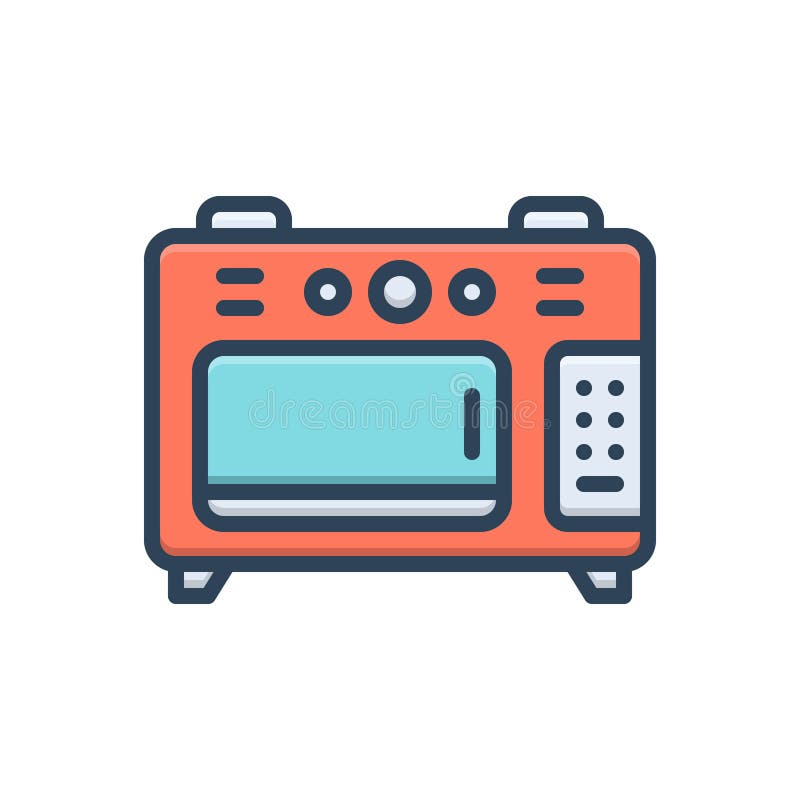 Color Illustration Icon for Microwave, Kitchen and Electronic Stock ...