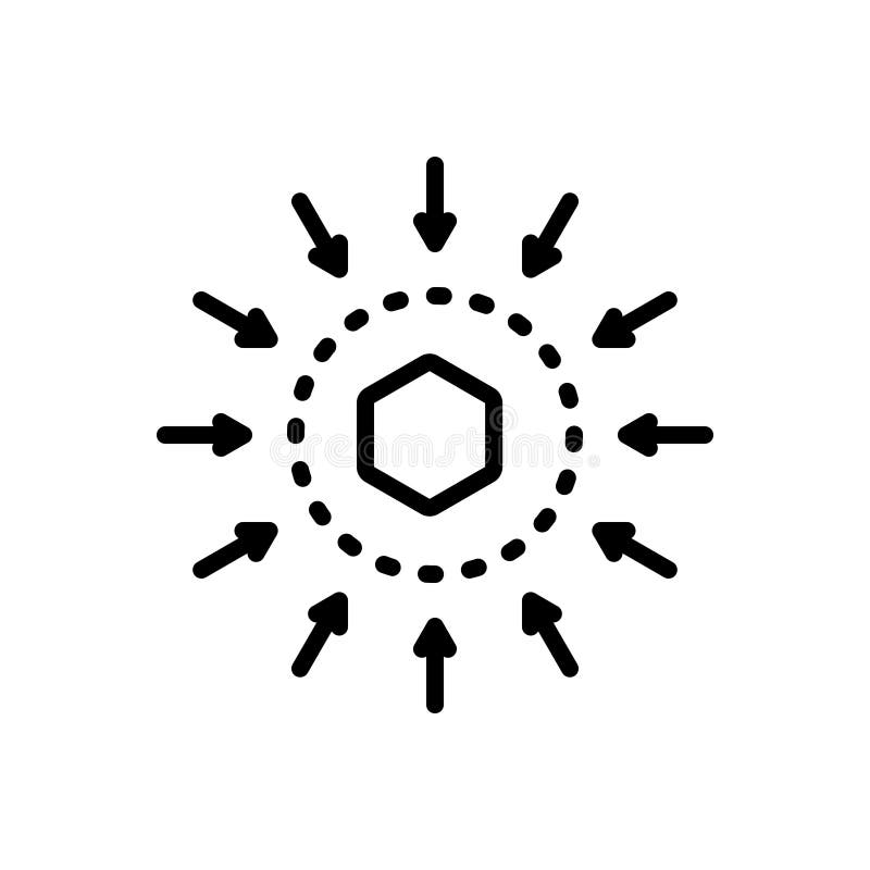 Black Line Icon for Middle, Midst and Center Stock Vector ...