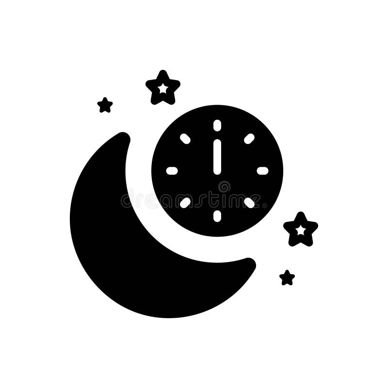 Black Solid Icon for Midnight, Darkness and Blackness Stock Vector ...