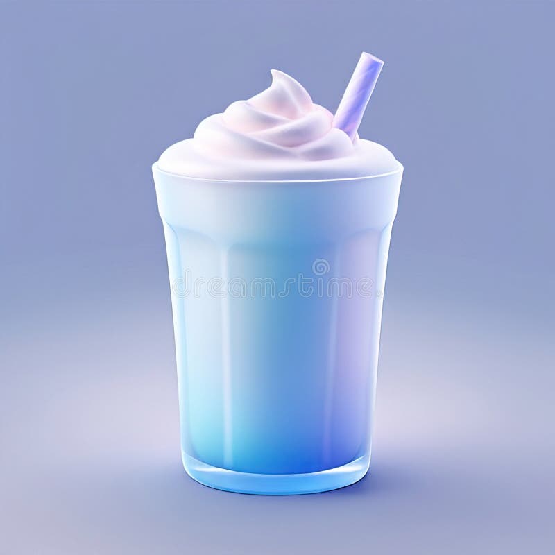 Icon of Milkshake, Glossy Glass Style Stock Illustration - Illustration ...