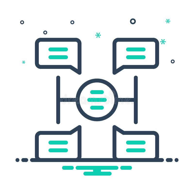 Mix Icon for Mind Map, Connected and Chart Stock Vector - Illustration ...