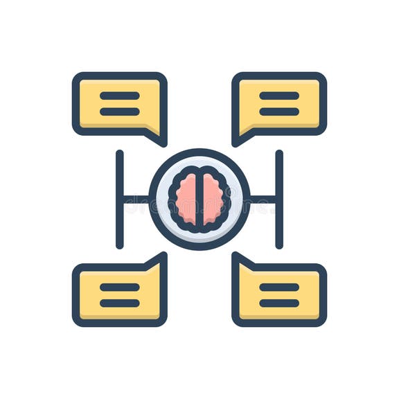 Color Illustration Icon for Mind Map, Connected and Chart Stock Vector ...