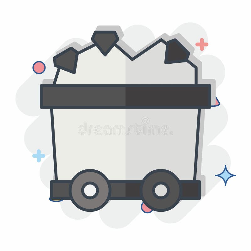 Icon Mining Cart. Related To Mining Symbol. MBE Style. Simple Design ...