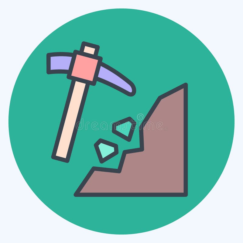 Icon Mining. Related To Mining Symbol. Color Mate Style. Simple Design ...