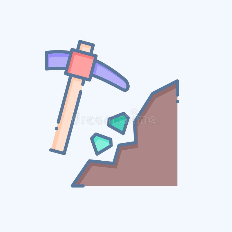 Icon Mining. Related To Mining Symbol. Doodle Style. Simple Design ...