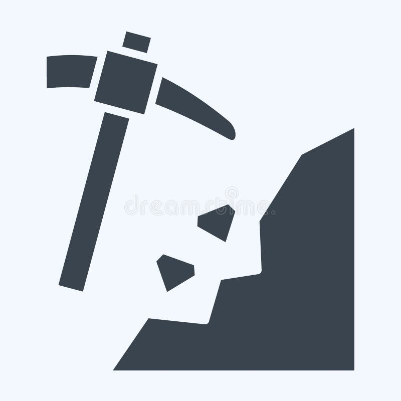 Icon Mining. Related To Mining Symbol. Glyph Style. Simple Design ...