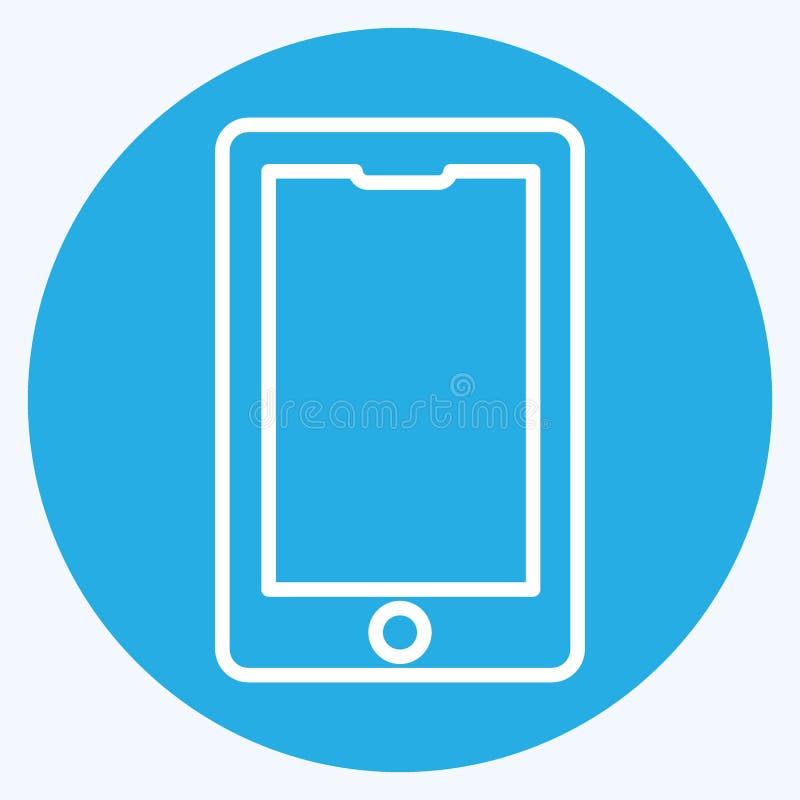 Icon Mobile - Blue Eyes Style,Simple Illustration,Editable Stroke Stock ...