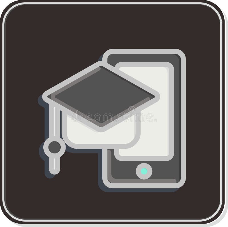 Icon Mobile Learning. Related To Education Symbol. Glossy Style. Simple ...