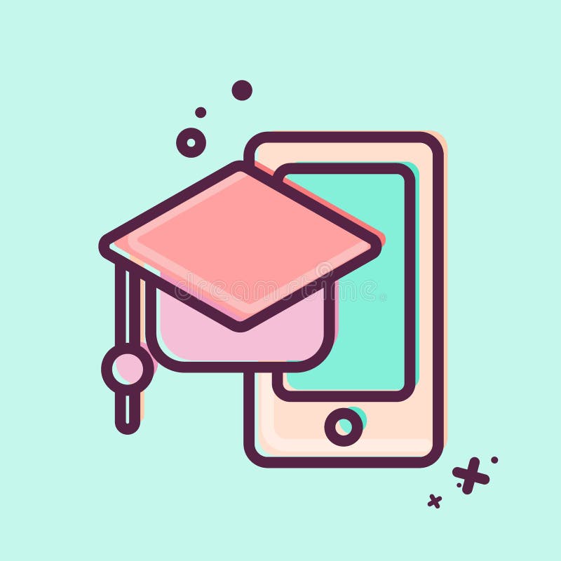 Icon Mobile Learning. Related To Education Symbol. MBE Style. Simple ...