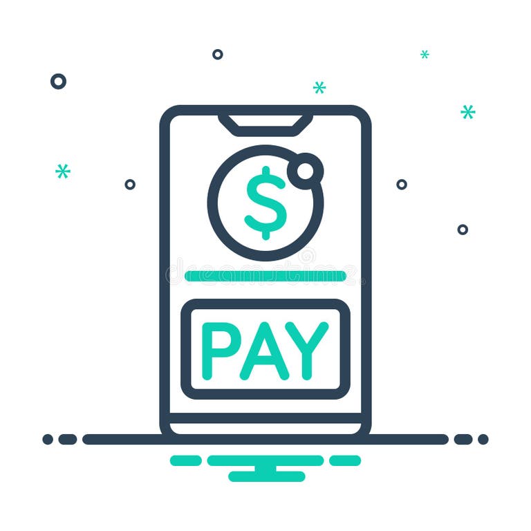 Mix Icon for Mobile Payment, Salary and Pay Stock Vector - Illustration ...