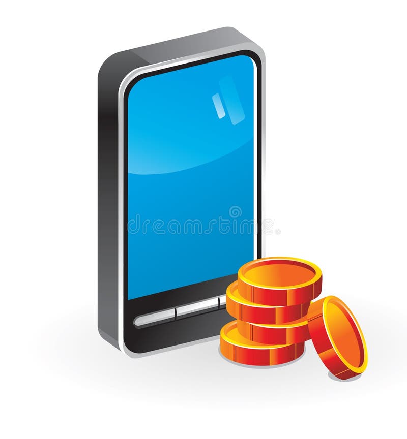 Icon mobile Phone (money) stock vector. Illustration of mobile - 12137215