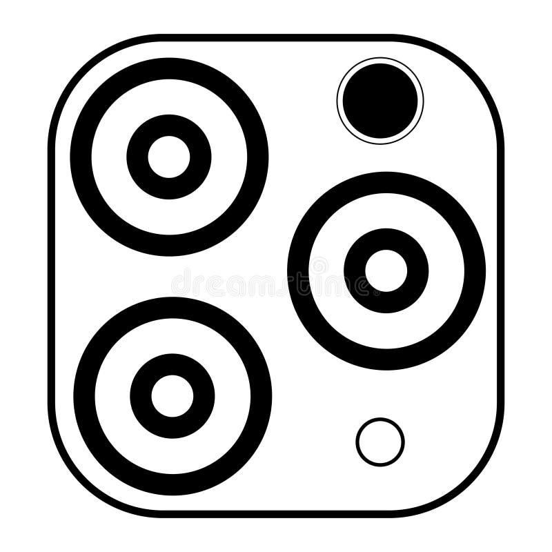 Simple Icon Smartphone with Camera and Flash. Modern Phone with Photo ...