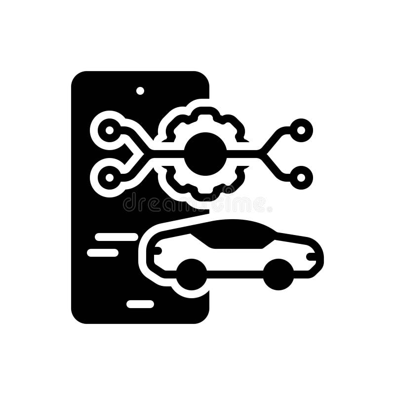 Black Solid Icon for Mobility, Motility and Service Stock Illustration ...