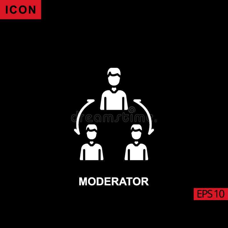 Red Moderator Sign on Pc Laptop Vector Illustration. Stock Vector ...