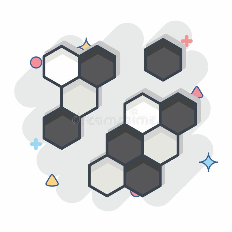Icon Molecular. Related To Biochemistry Symbol. Comic Style. Simple ...