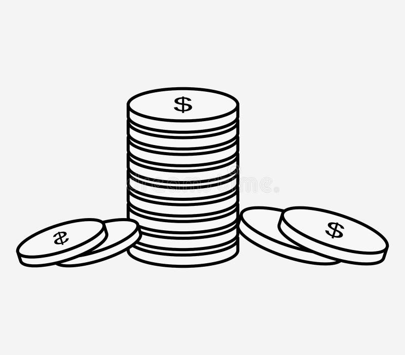 Coins Icon Illustrated in Vector on White Background Stock Illustration ...