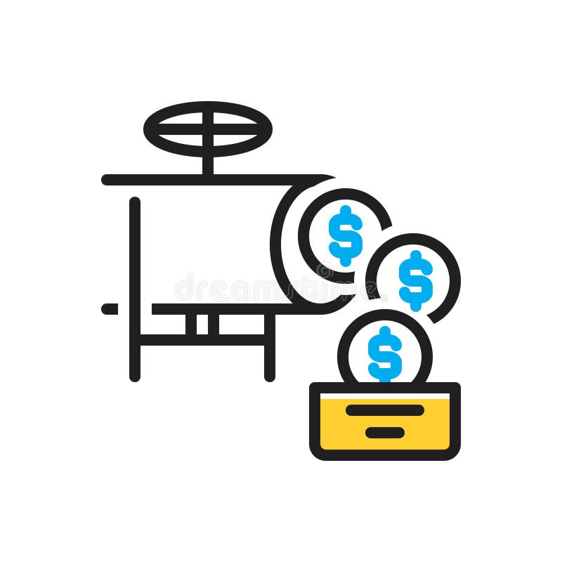 Multi Color Icon for Money Flow, Money and Income Stock Illustration ...
