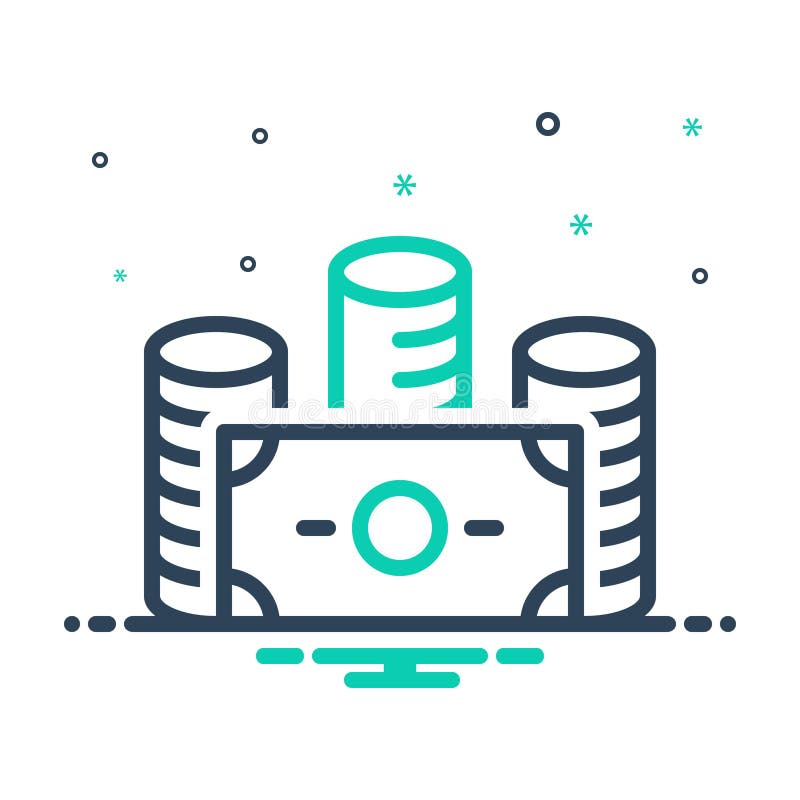 Mix Icon for Money, Wealth and Cash Stock Illustration - Illustration ...