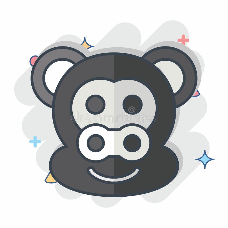 Icon Monkey. Related To Animal Symbol. Comic Style. Simple Design ...