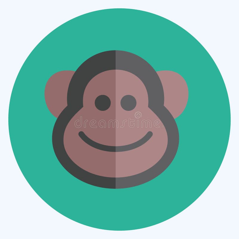 Icon Monkey. Suitable for Animal Symbol. Two Tone Style. Simple Design ...