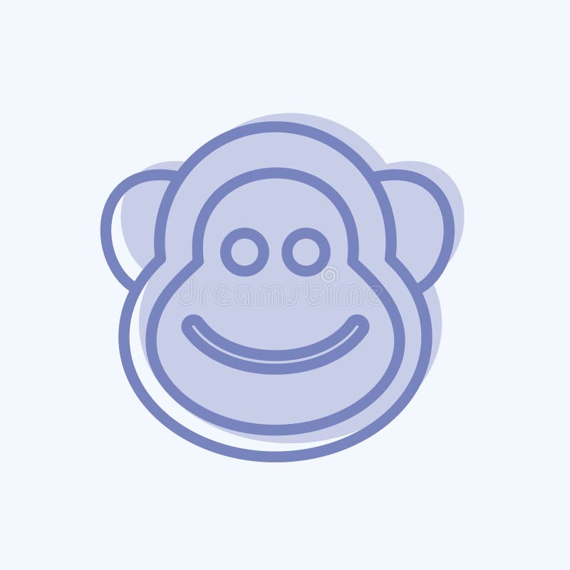 Icon Monkey. Suitable for Animal Symbol. Two Tone Style. Simple Design ...