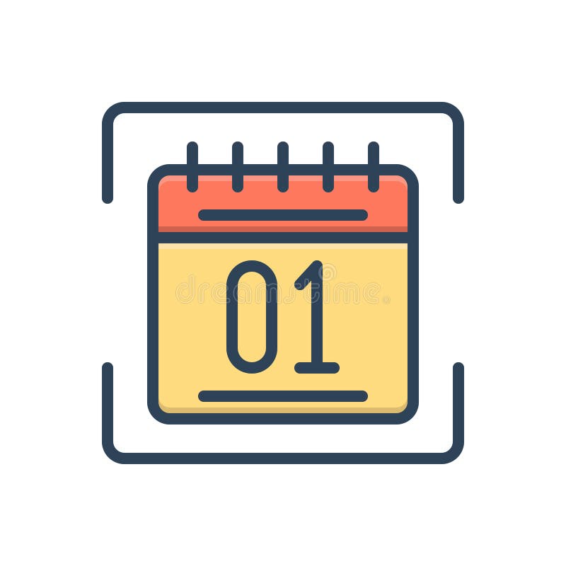 Color Illustration Icon for Month, Period of Time and Calendar Stock ...