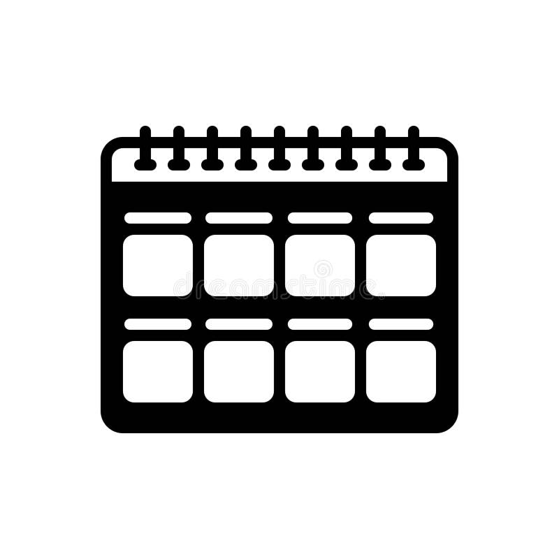 Black Solid Icon for Months, Calendar and Event Stock Vector ...