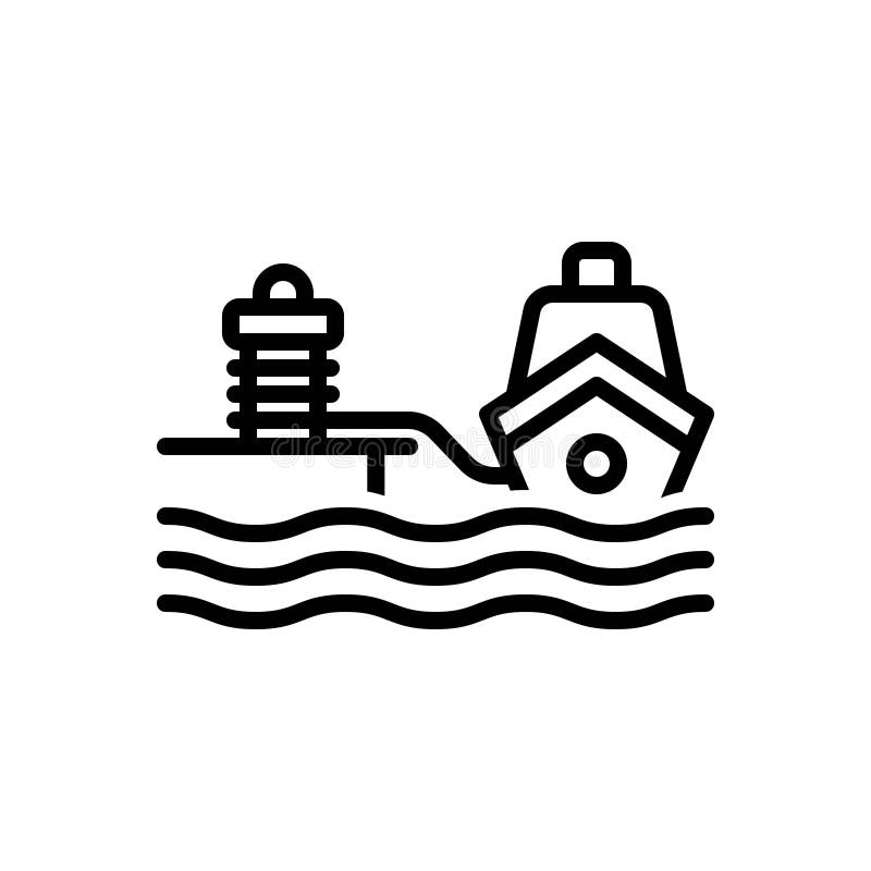 Black Line Icon for Moore, Ship and Port Stock Vector - Illustration of ...